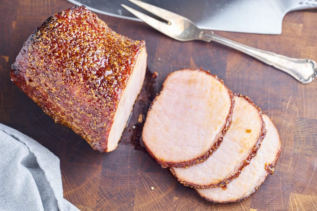 Hamburgerryg på grill - Opskrift på grillet glaseret hamburgerryg