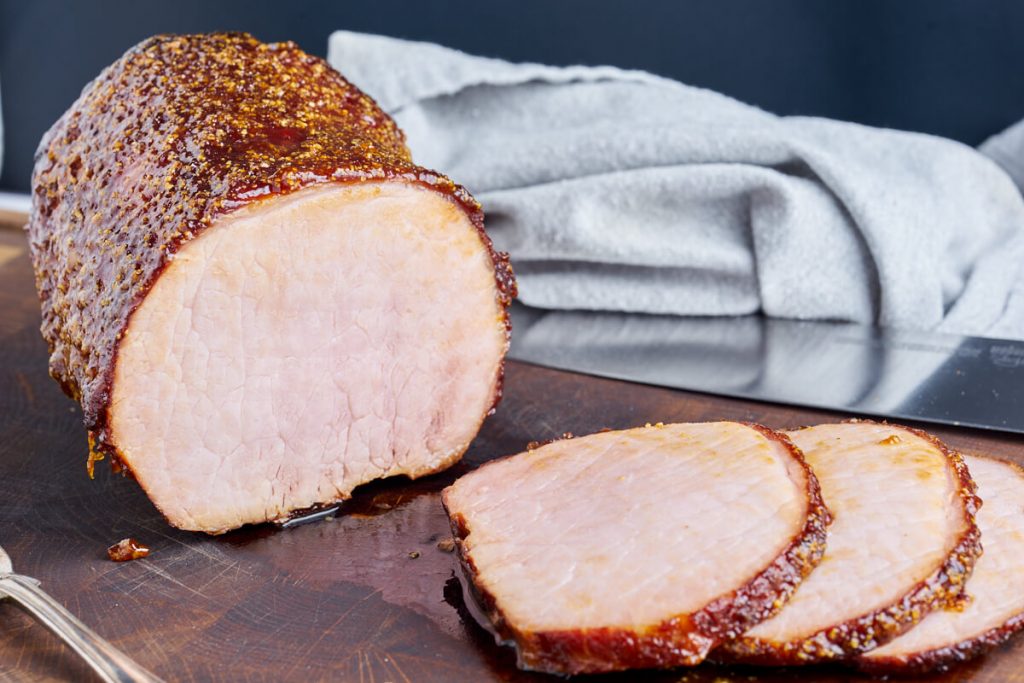 Hamburgerryg på grill - Opskrift på grillet glaseret hamburgerryg