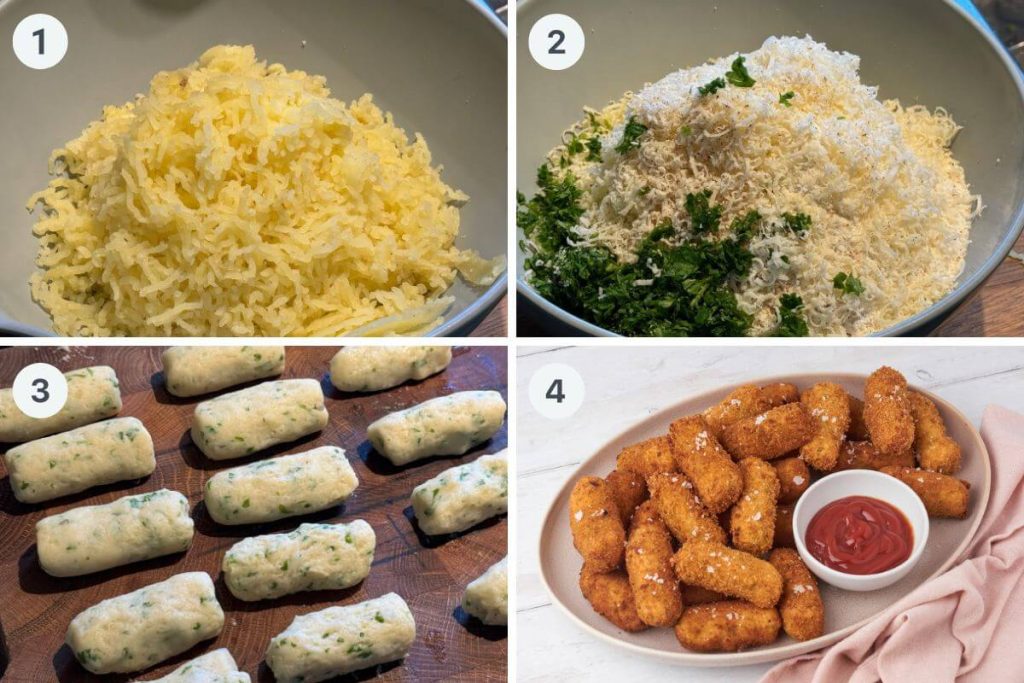 Kartoffelkroketter - Opskrift på skrøde kroketter med kartoffelmos